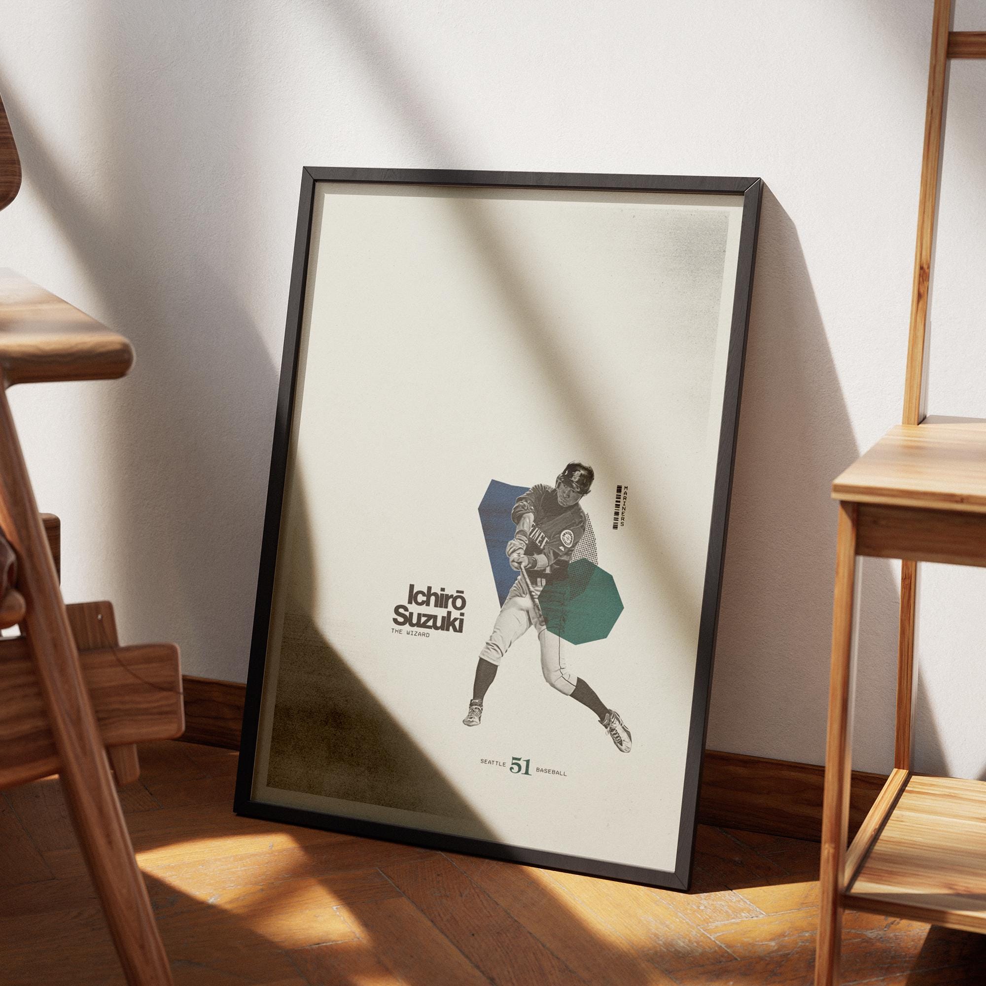 Ichiro Suzuki Poster – Seattle Mariners Minimalist MLB Baseball Wall ...