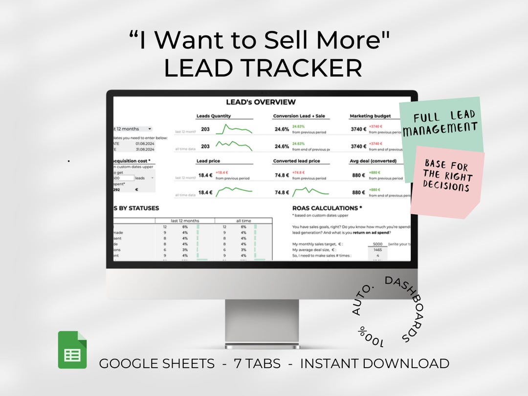 Lead Tracker Spreadsheet Google Sheets Client Sales Tracker Lead ...