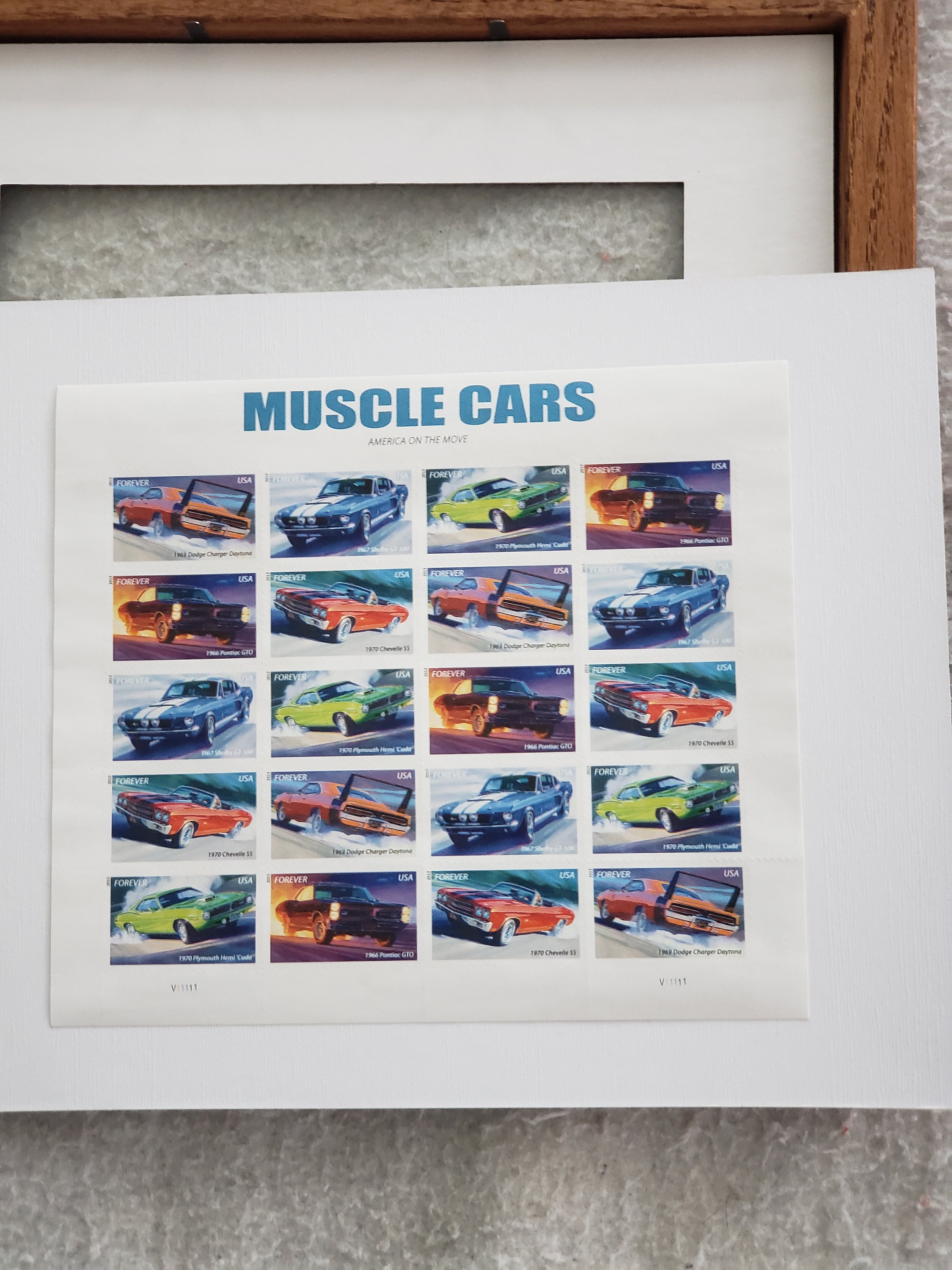 2012 USPS Muscle Car Stamps - Full Sheet - in Frame - Etsy
