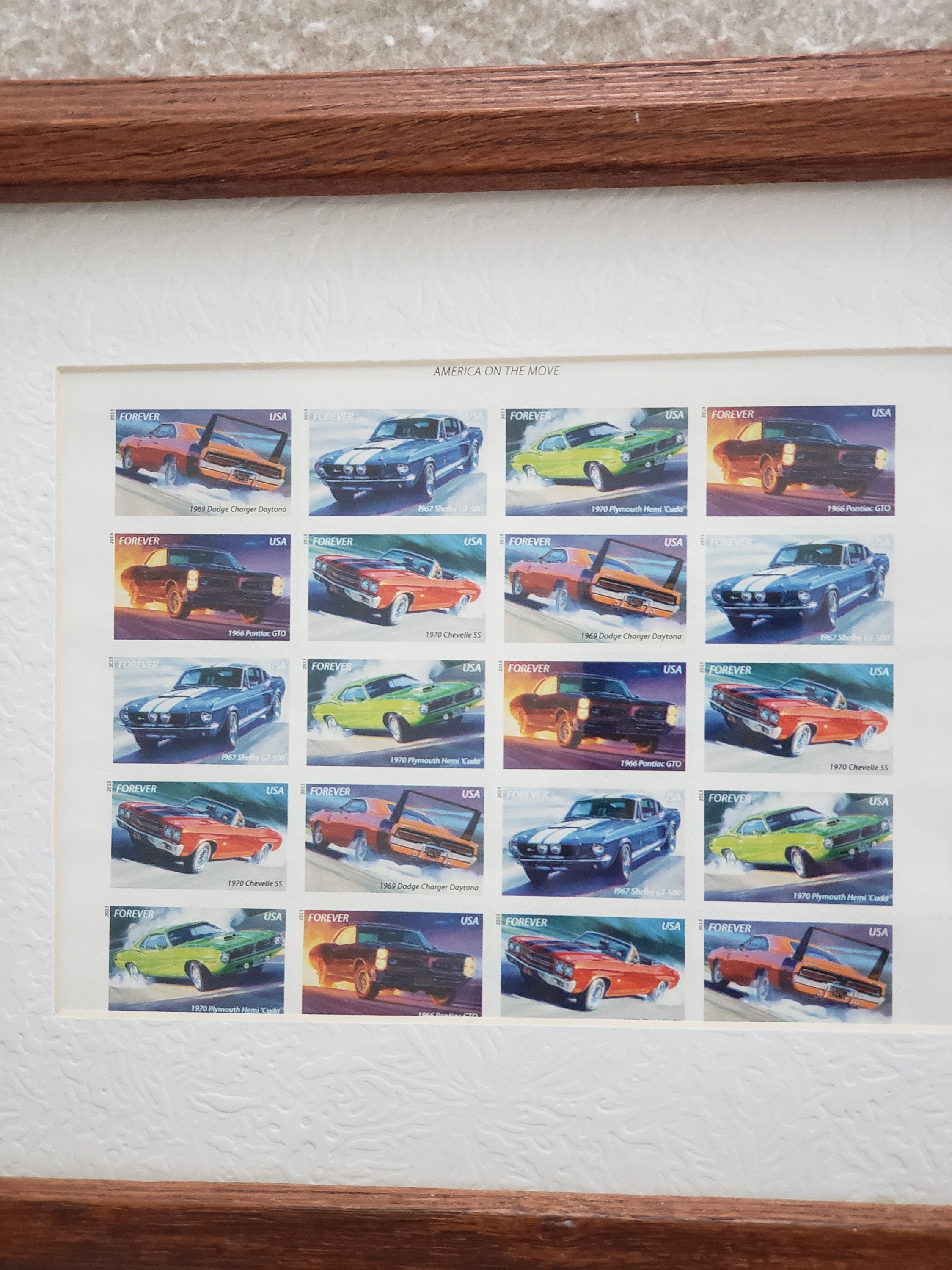 2012 USPS Muscle Car Stamps - Full Sheet - in Frame - Etsy