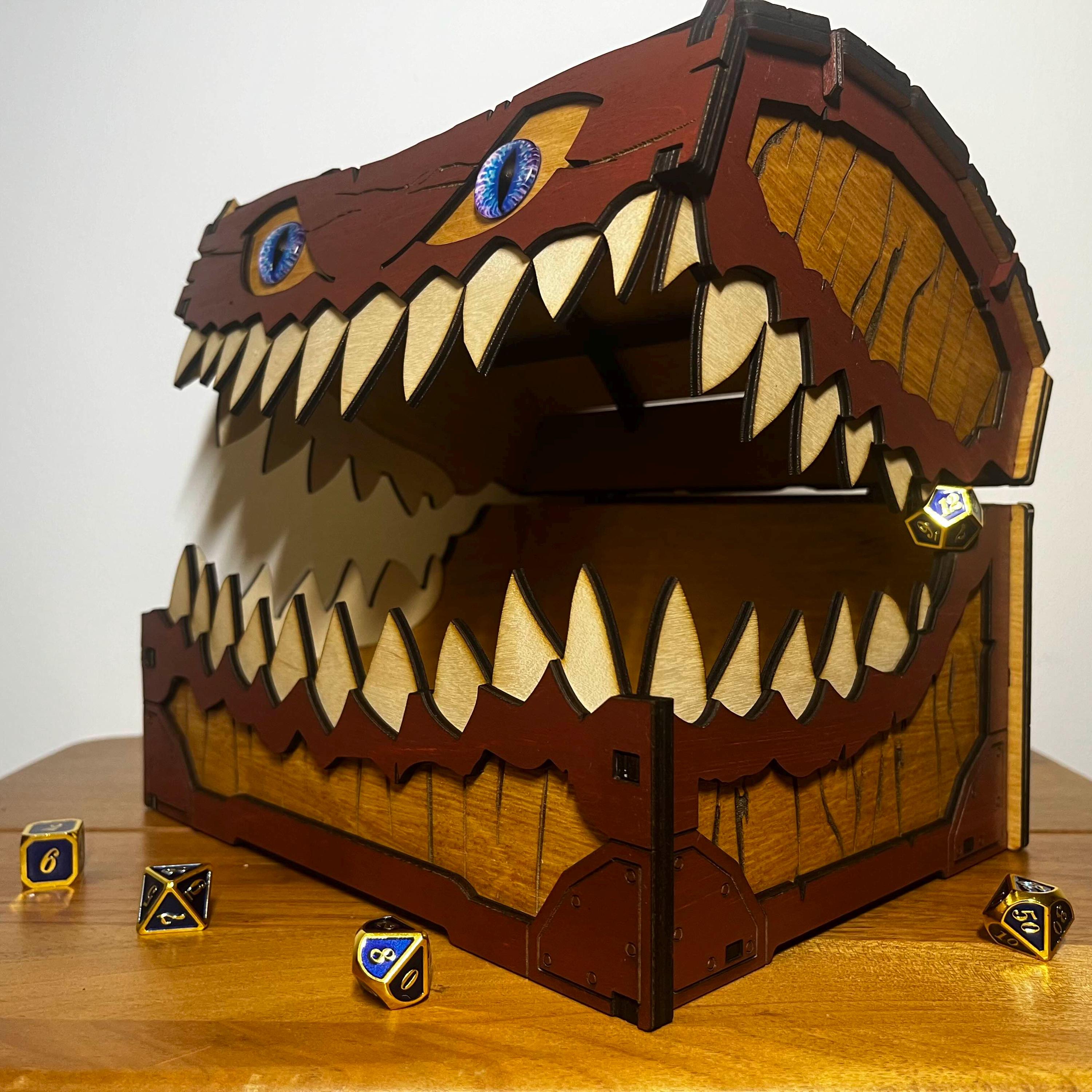 Large Mimic Treasure Chest | Fantasy Storage Box | Dungeon Dice Holder ...