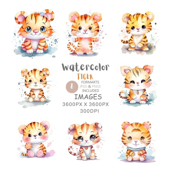 Tiger Watercolor - Etsy