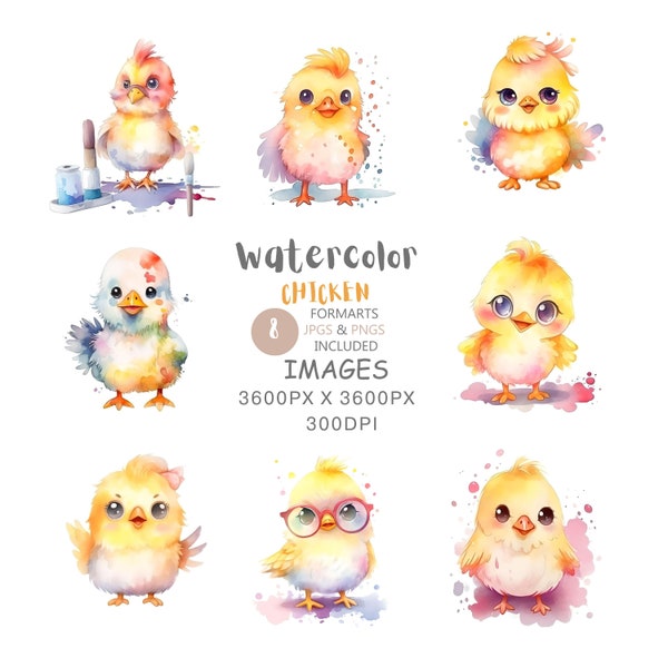 Chicken Cartoon Clipart - Etsy
