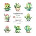 Watercolor Kawaii Cactus Clipart Bundle, Commercial Use, Scrapbooking ...