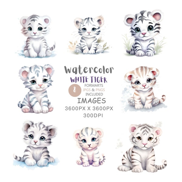 Watercolor Tiger - Etsy