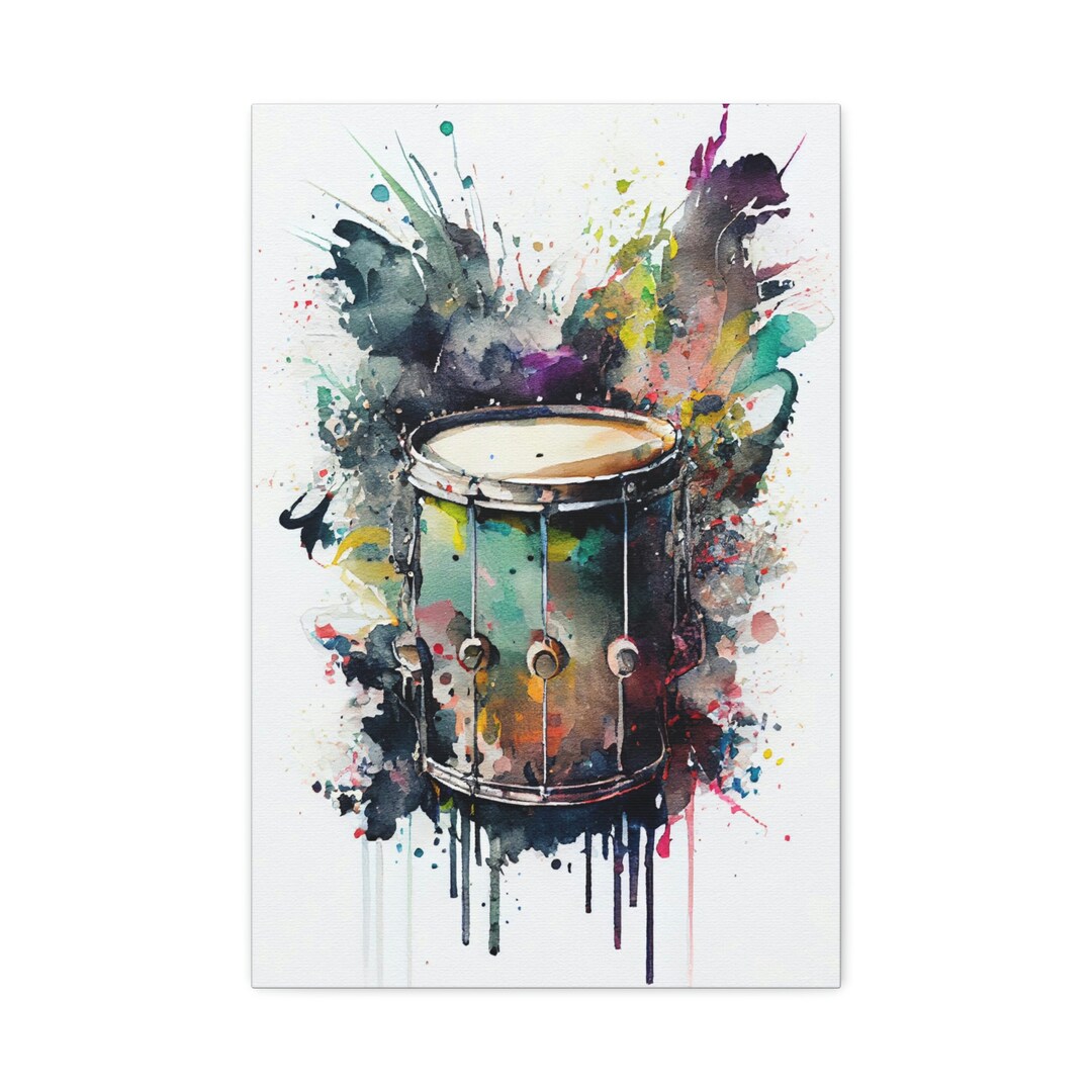 Vibrant Watercolor Steel Drum Painting on Canvas - Etsy