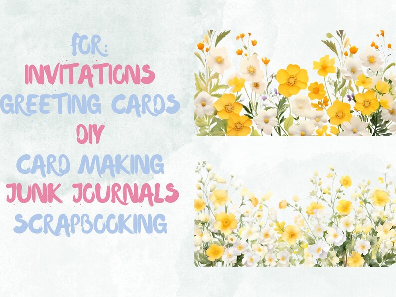 Watercolor Yellow & White Primrose Borders Wildflower Clipart PNG ...