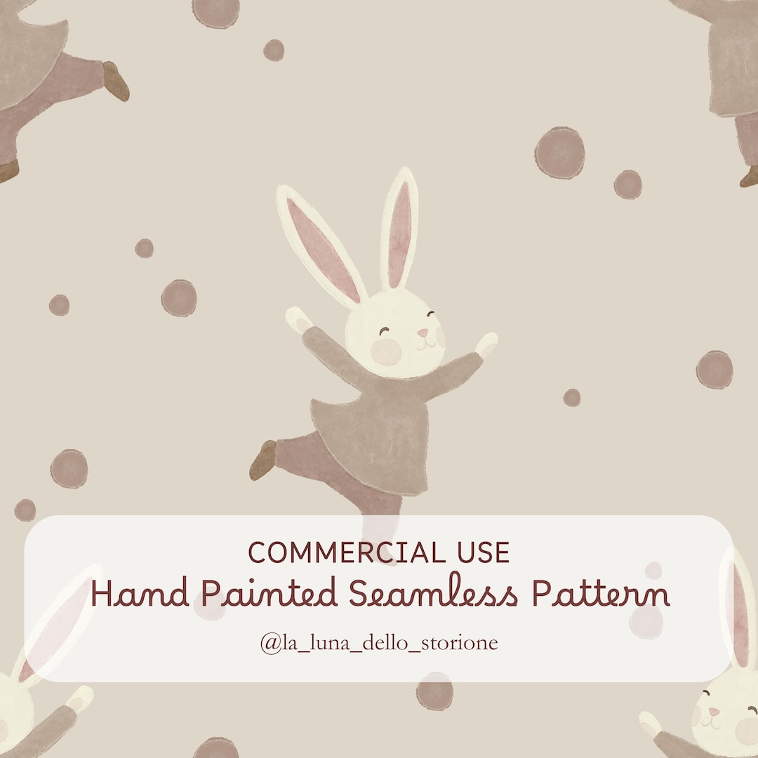 Boho Easter Bunny Seamless Pattern Neutral Easter Bunnies Seamless File ...