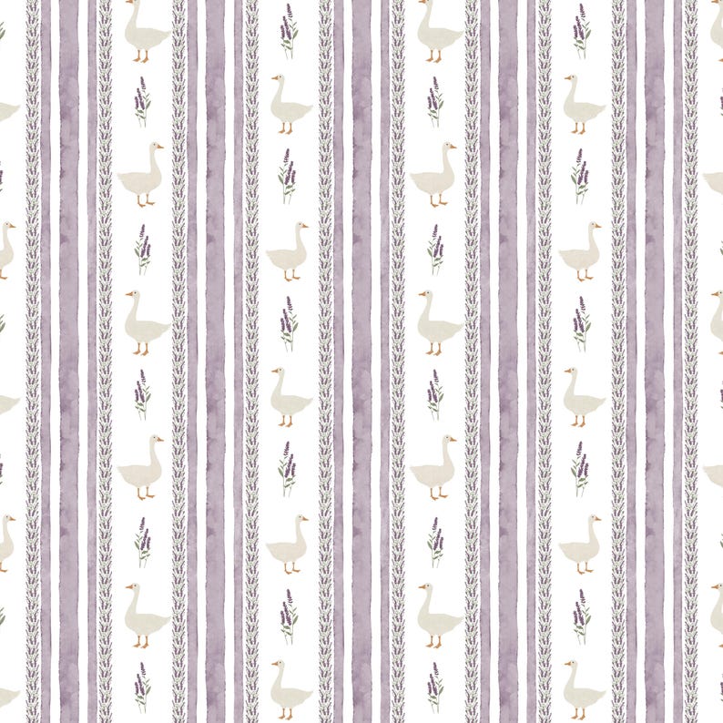 Cute Goose Purple Pattern Commercial Use Cottagecore Soft Purple ...