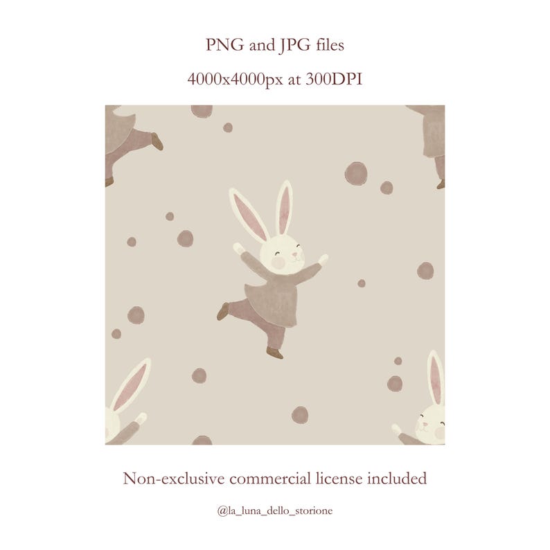 Boho Easter Bunny Seamless Pattern Neutral Easter Bunnies Seamless File ...