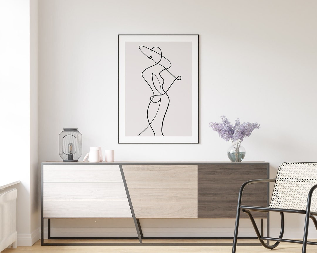 Printable Line Art Poster Single Line Art Print Line Art Woman Abstract ...