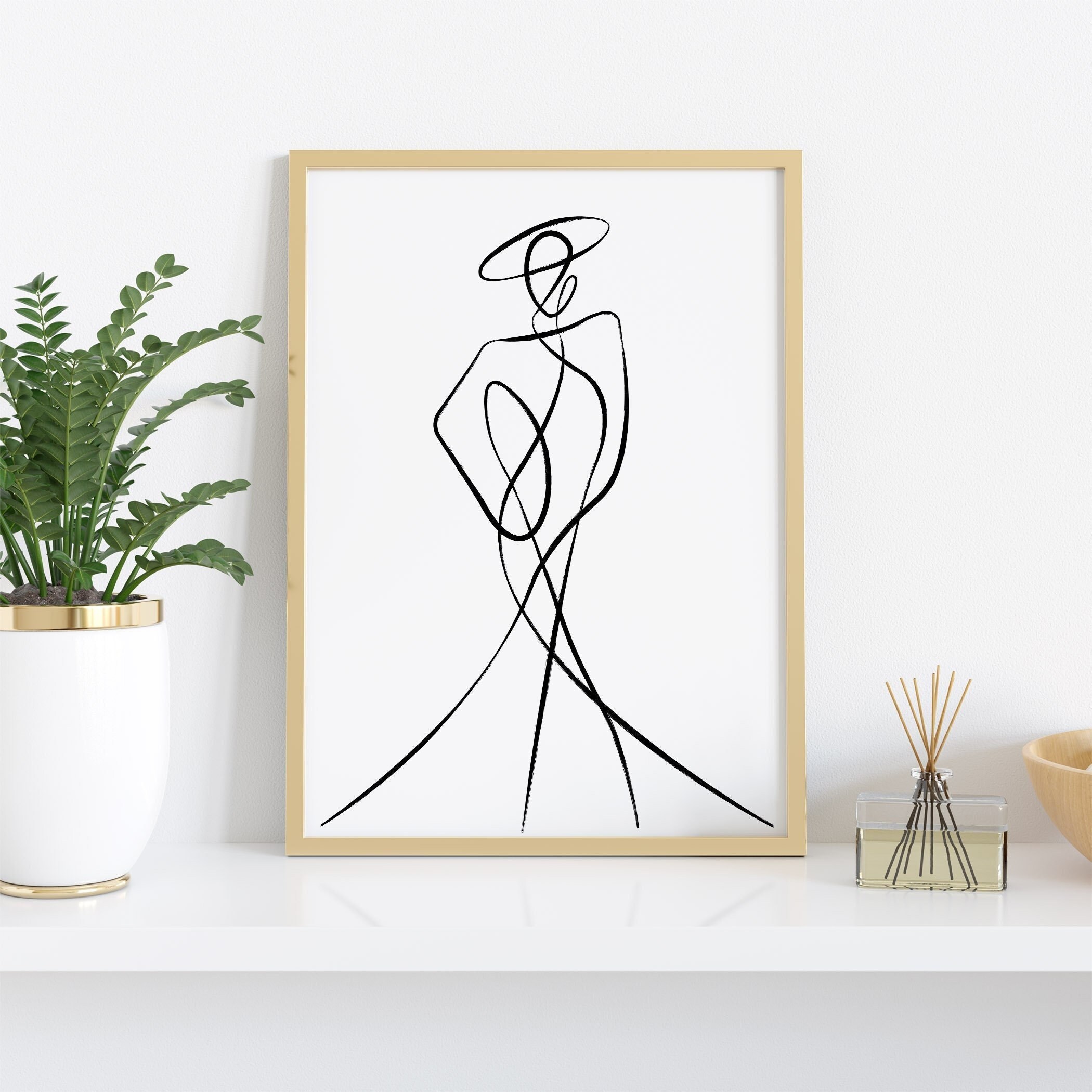 Line Art Printable Poster Line Art Woman One Line Print Single Line ...