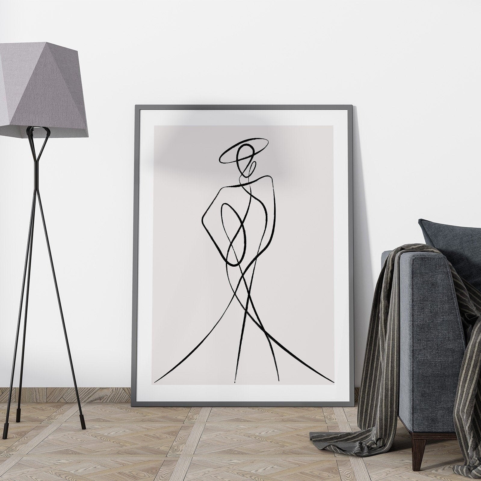 Printable Line Art Poster Line Art Print Woman Line Drawing Woman ...