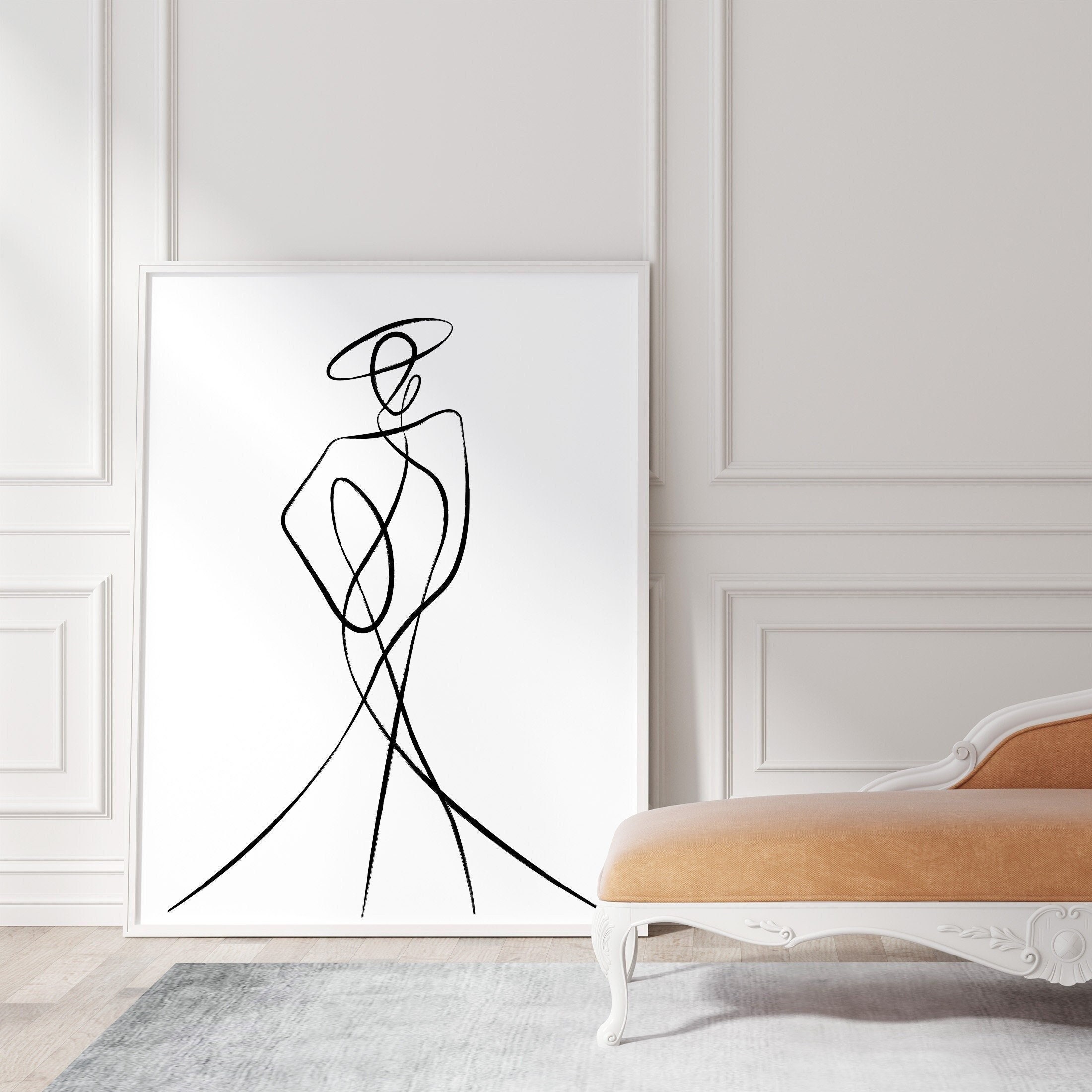 Line Art Printable Poster Line Art Woman One Line Print Single Line ...