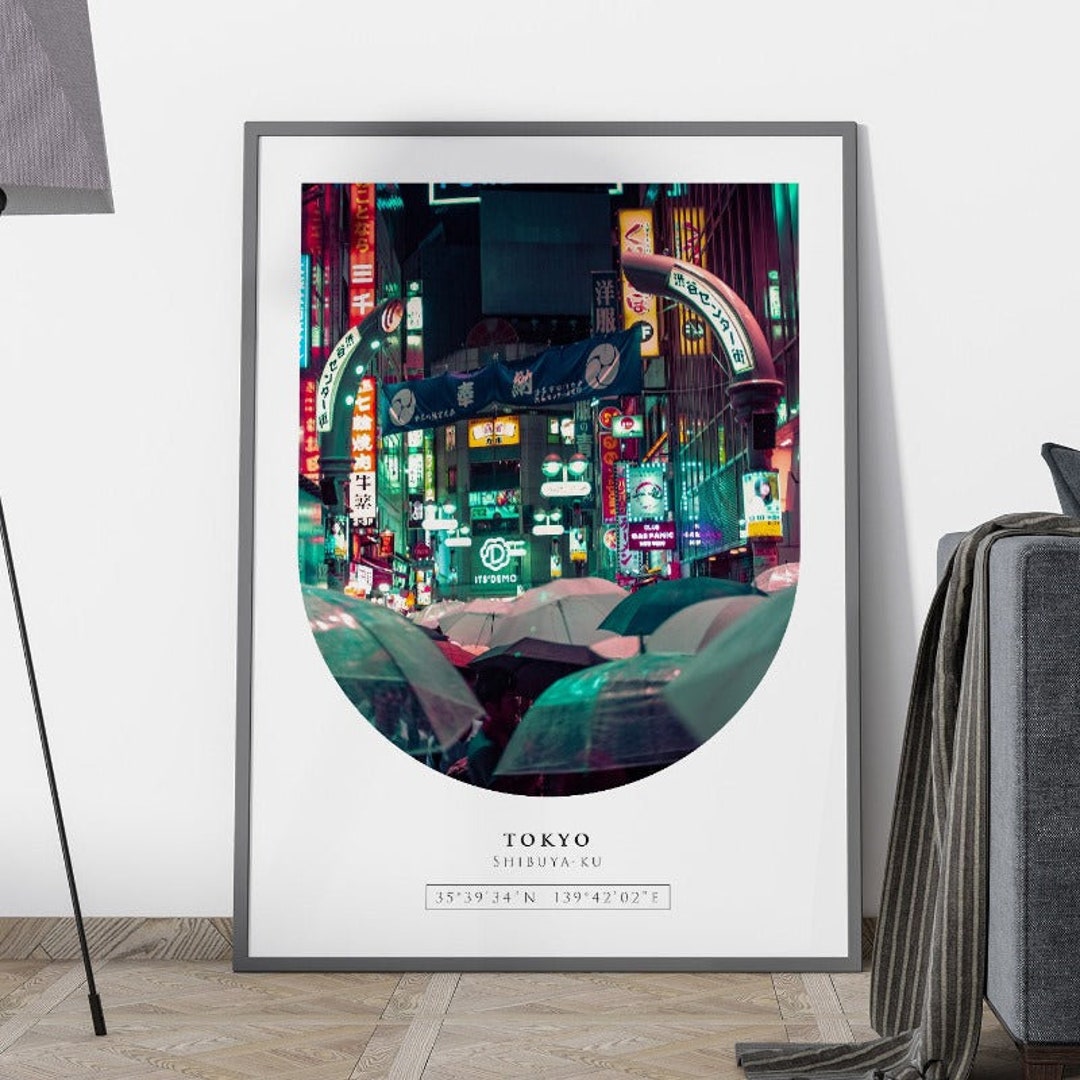 Tokyo Shibuya Coordinates Print Japan Wall Art Japan Photography Print ...