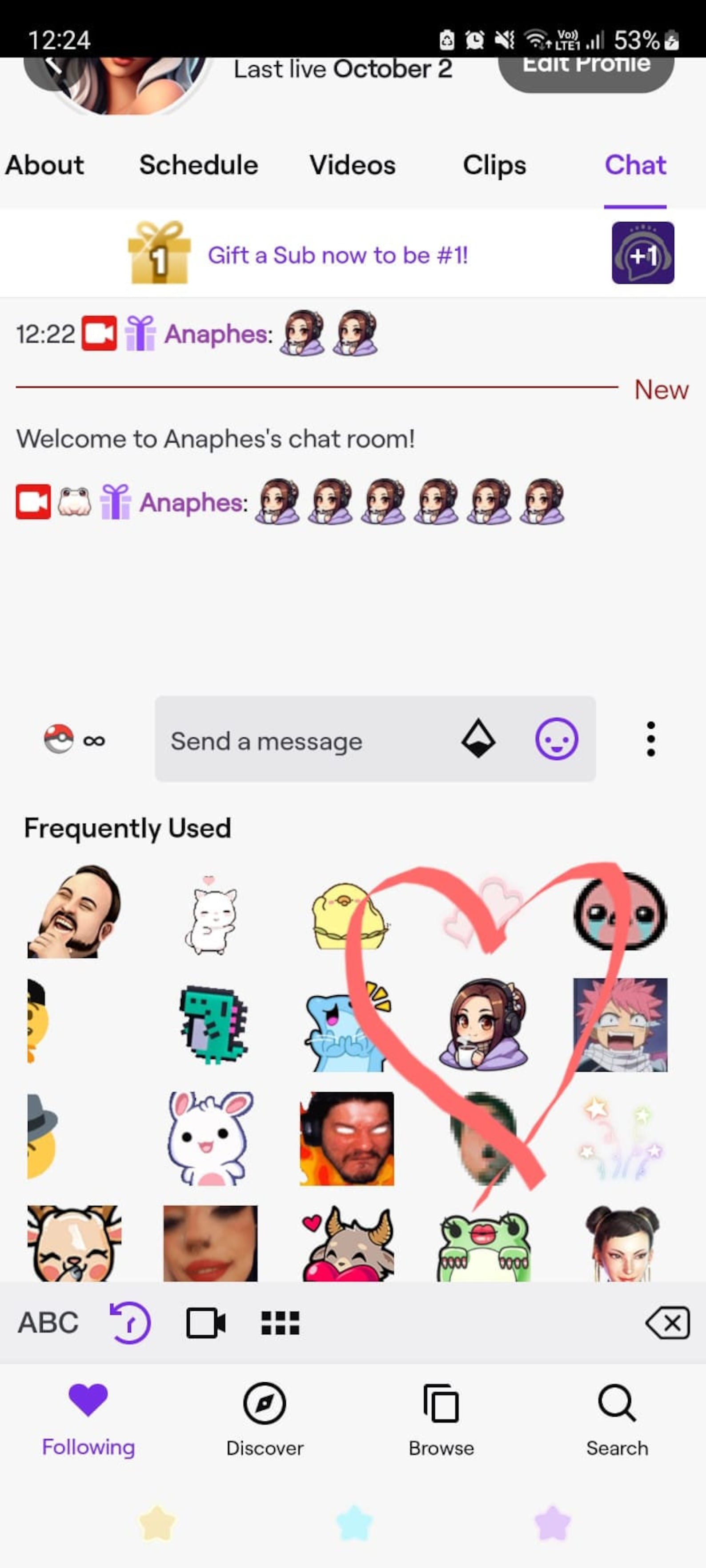 Twitch Emote Brown Hair, Brown Eye Girl Drinking Coffee - Etsy