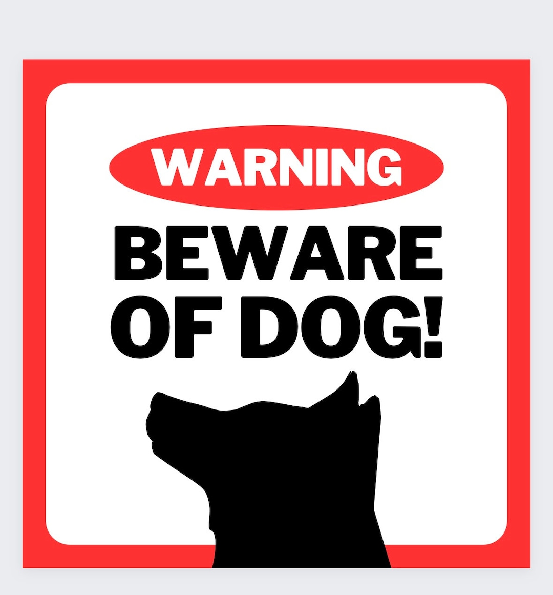Beware of the Dog Warning Sign, Reflective A5 - Etsy