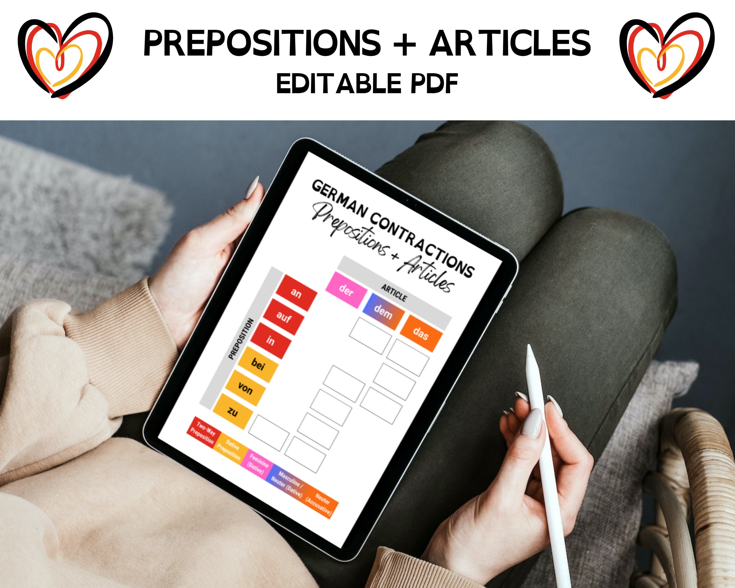 GERMAN CONTRACTIONS Prepositions & Articles German Language Instant ...