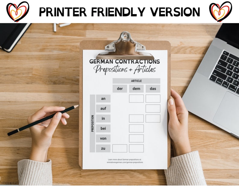 GERMAN CONTRACTIONS Prepositions & Articles German Language Instant ...