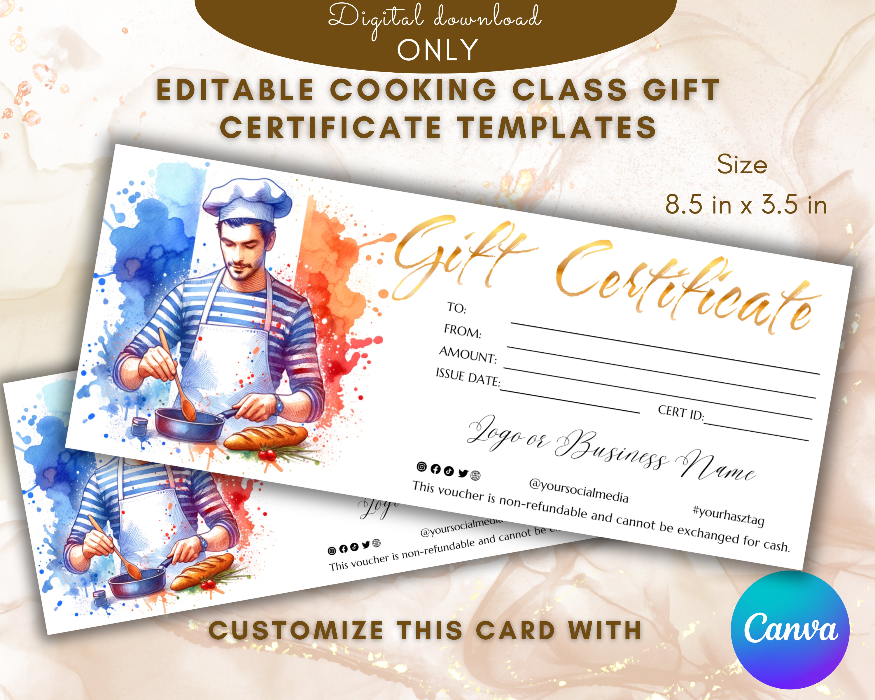 French Cooking Class Gift Certificate Template Elegant Cooking Course ...