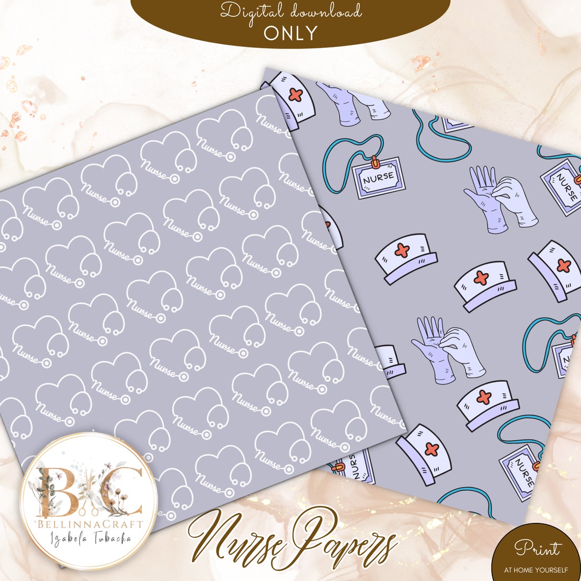 Nurse Seamless Pattern Digital Paper Png Bundle,digital Paper Png,nurse ...