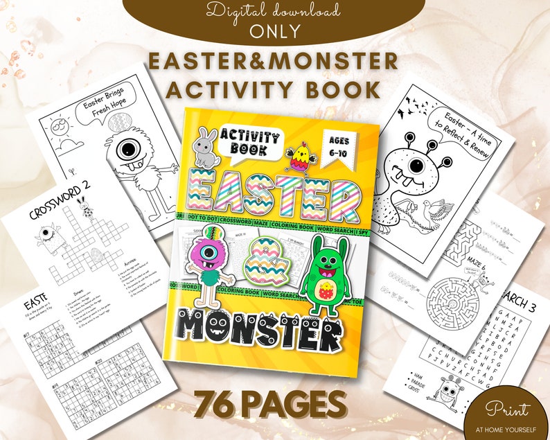 Easter Monsters Activity Pages for Kids Ages 6-10 Includes - Etsy