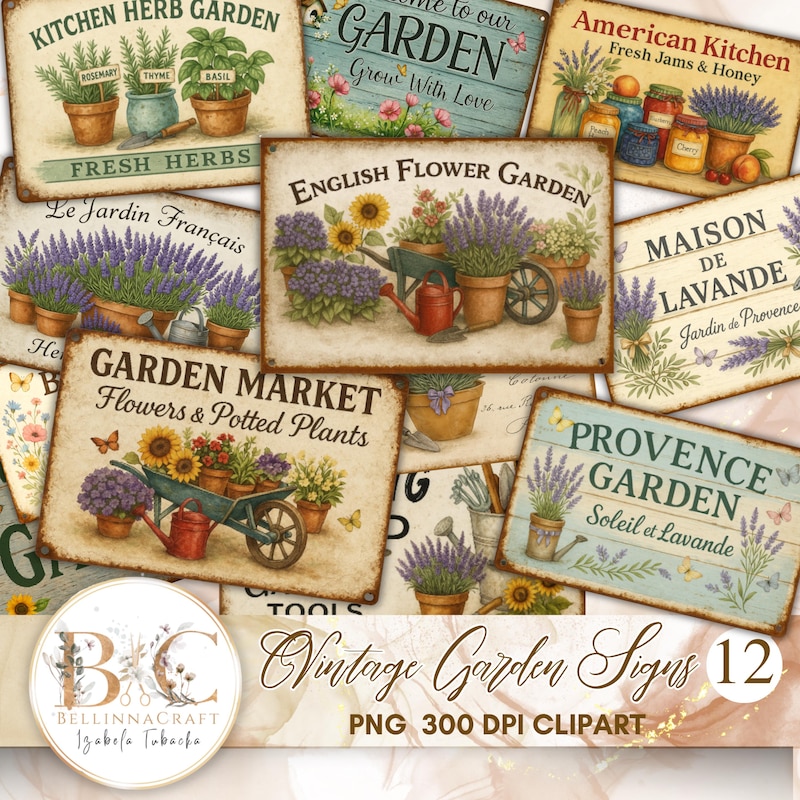 Garden Clipart Poster - Etsy