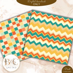 Hippie Groovy Seamless Digital Papers, 70s Background, Retro Groovy ...