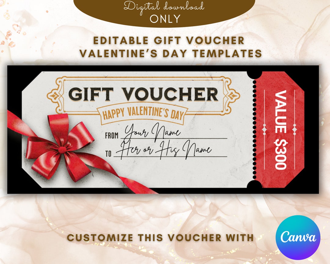 Valentine's Day Gift Certificate Template Surprise Valentine's Day ...