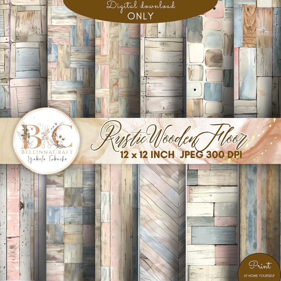 Rustic Wood Seamless Digital Paper, Scrapbook Paper, Digital Paper ...