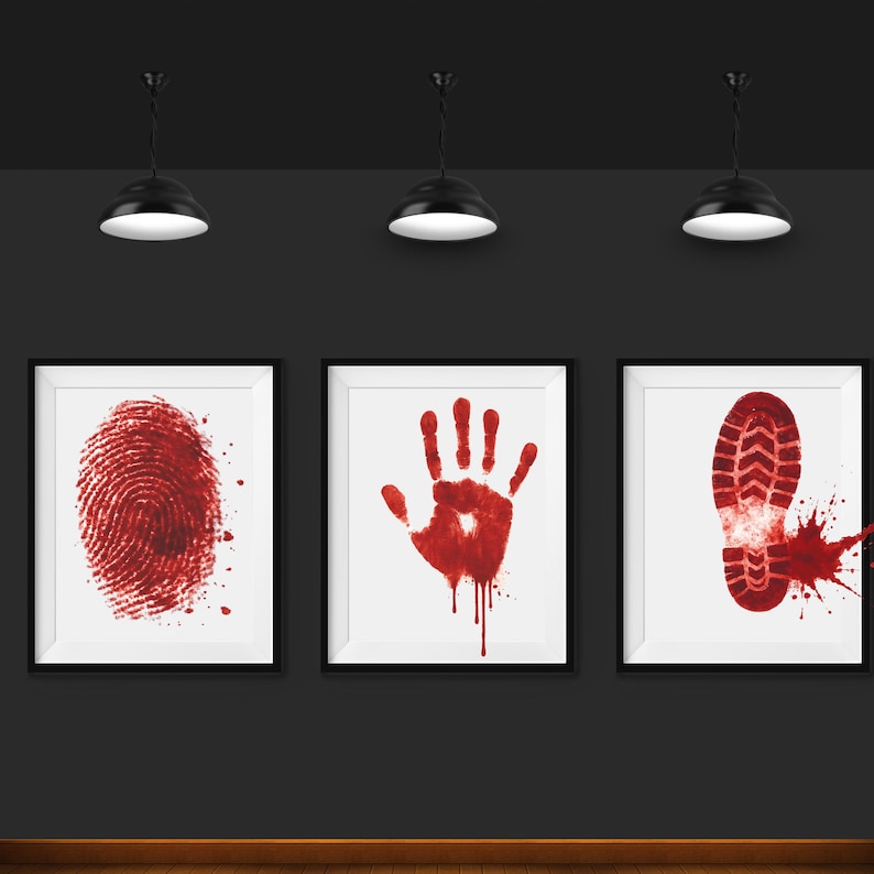 Blood Splatter Clipart PNG Bundle, Horror Blood Stains, Handprints ...