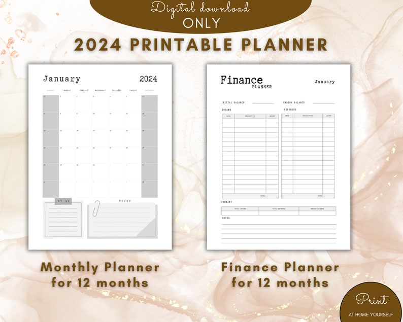 2024 Printable Planner, 2024 Monthly Planner, 2024 Weekly Planner, 2024 ...