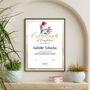 Cake Decoration Certificate of Completion, Cake Icing Extension Course ...