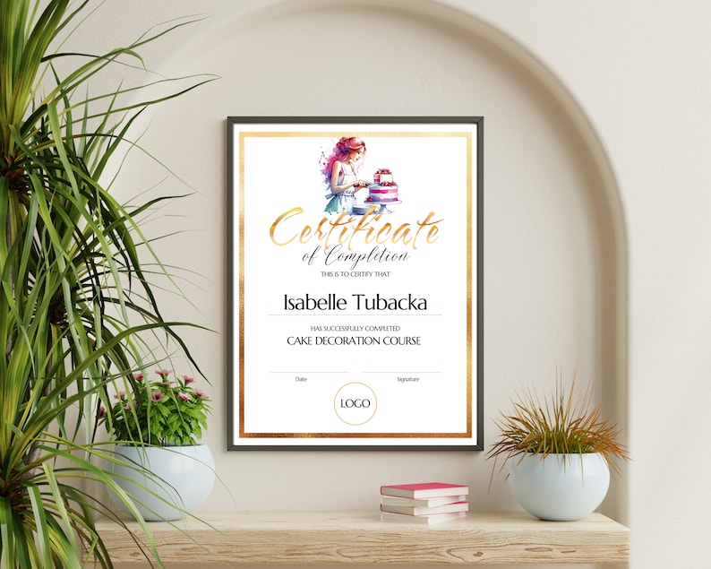 Cake Decoration Certificate of Completion, Cake Icing Extension Course ...