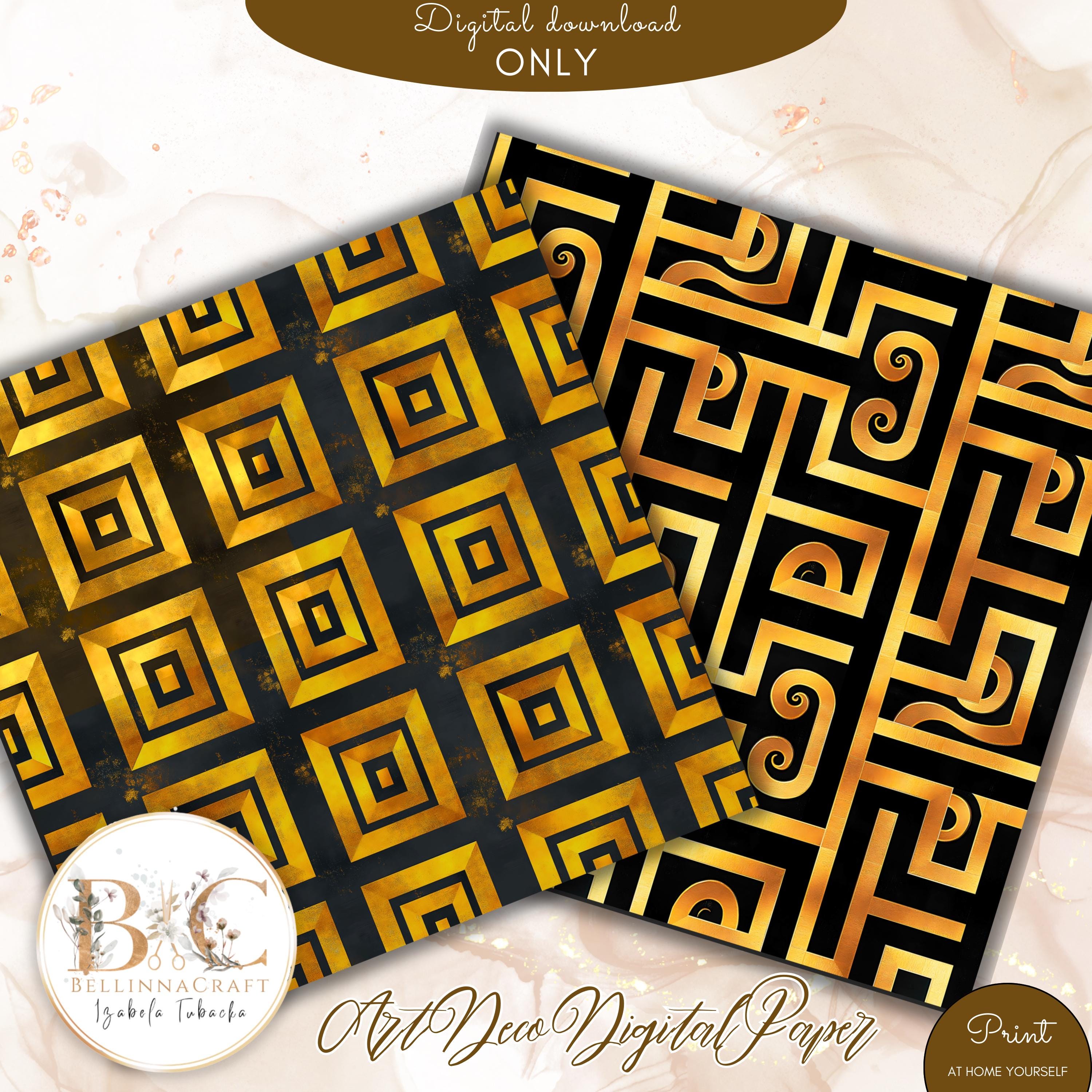 Art Deco Seamless Digital Paper, Distressed Retro Art Deco, Seamless ...