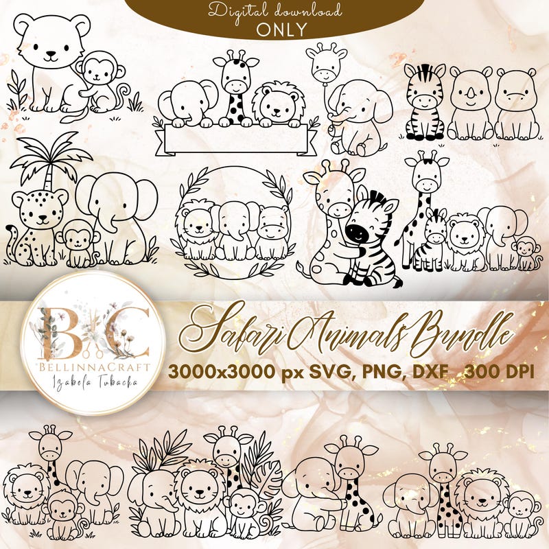 Animal Baby Vector - Etsy UK