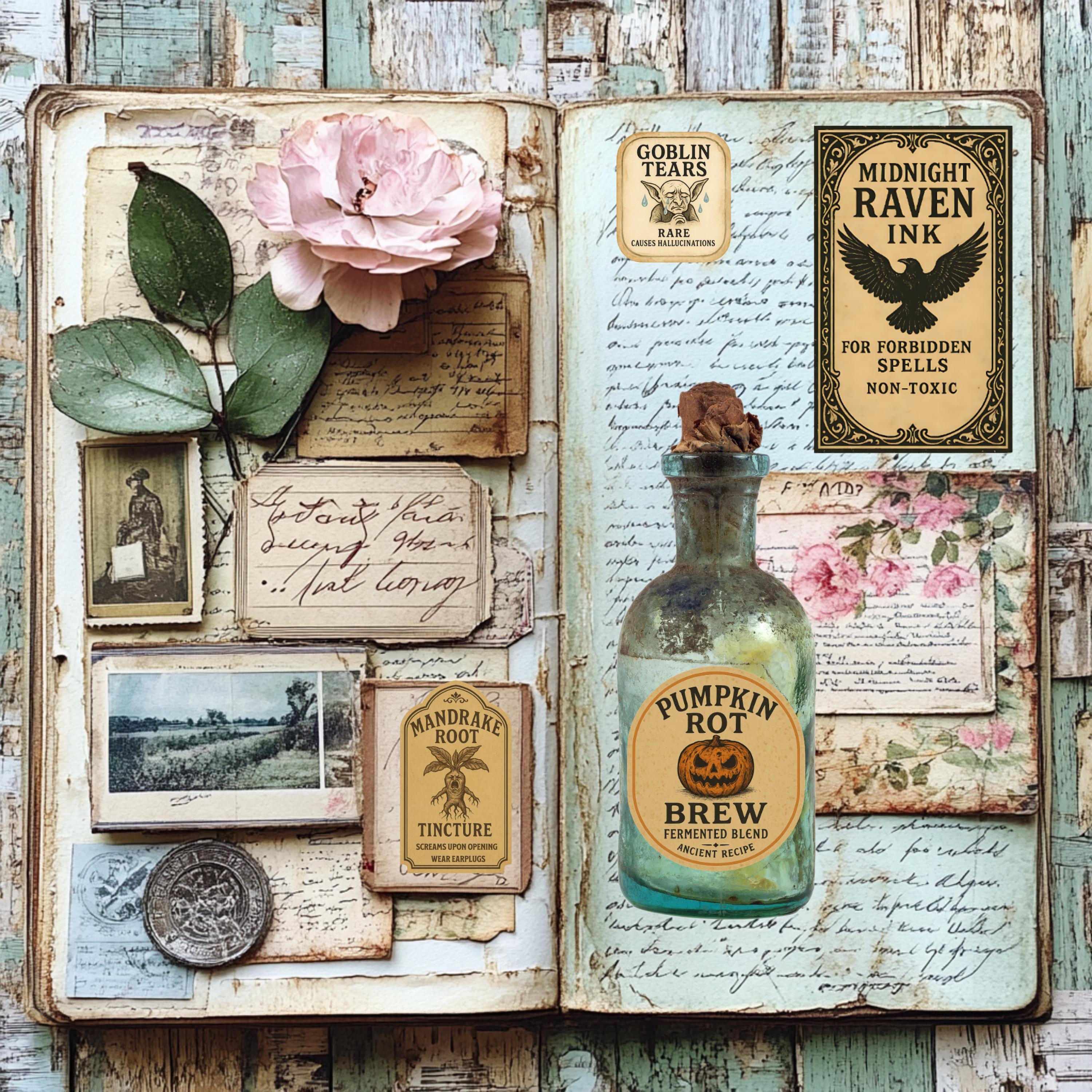 Halloween Apothecary Labels, Spooky Potion Bottle Stickers, Witchcraft ...