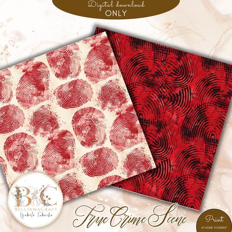 True Crime Scene Seamless Digital Paper, Blood Scrapbooking Paper ...