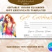 House Cleaning Gift Certificate Template Housekeeping Gift Card Gift ...