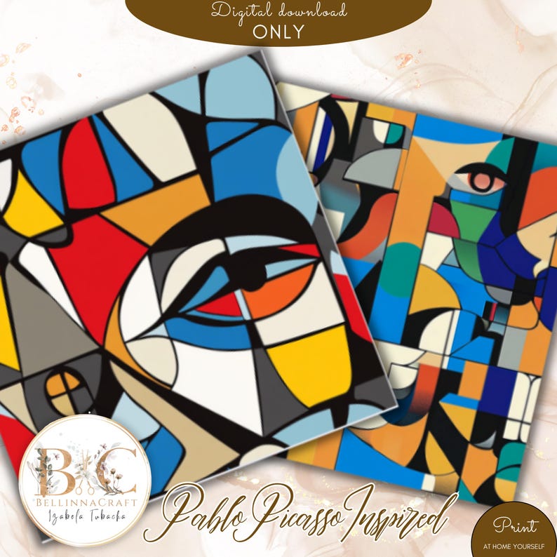 Pablo Picasso Inspired Seamless Digital Paper, Scrapbook Seamless Paper ...