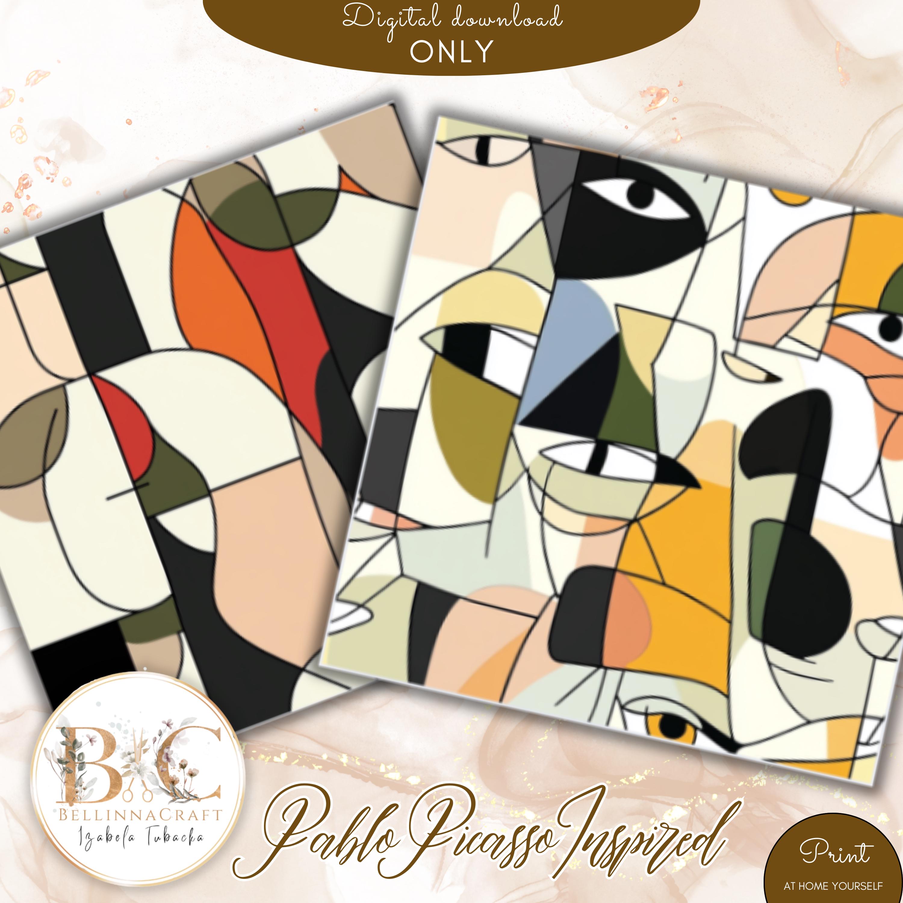 Pablo Picasso Inspired Seamless Digital Paper, Scrapbook Seamless Paper ...