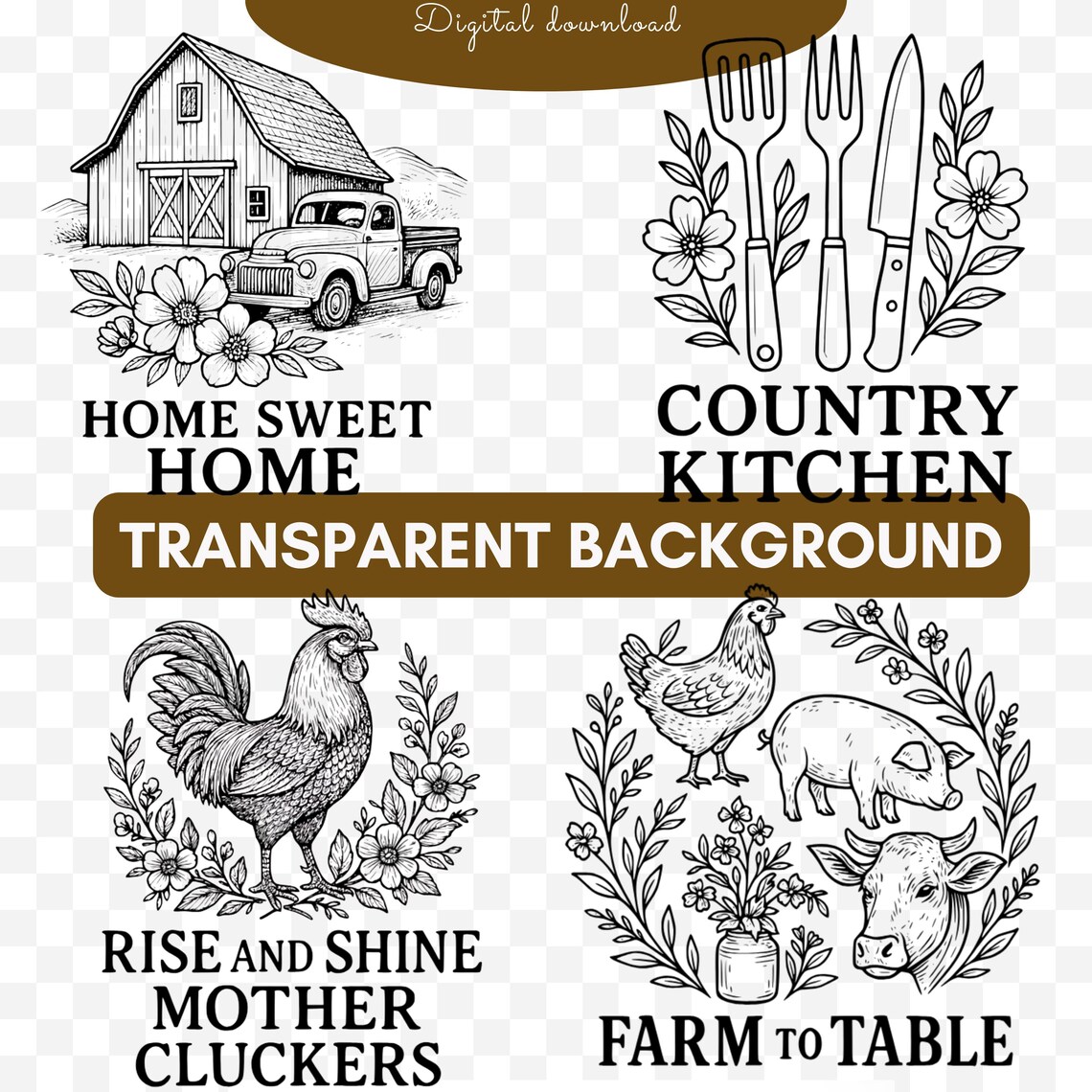 Farmhouse SVG Bundle | Funny Farm Sayings SVG | Country Life Clipart ...