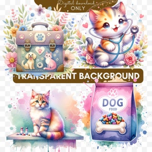 Watercolor Veterinary Clinic Clipart, Vet Clipart, Veterinary Center ...