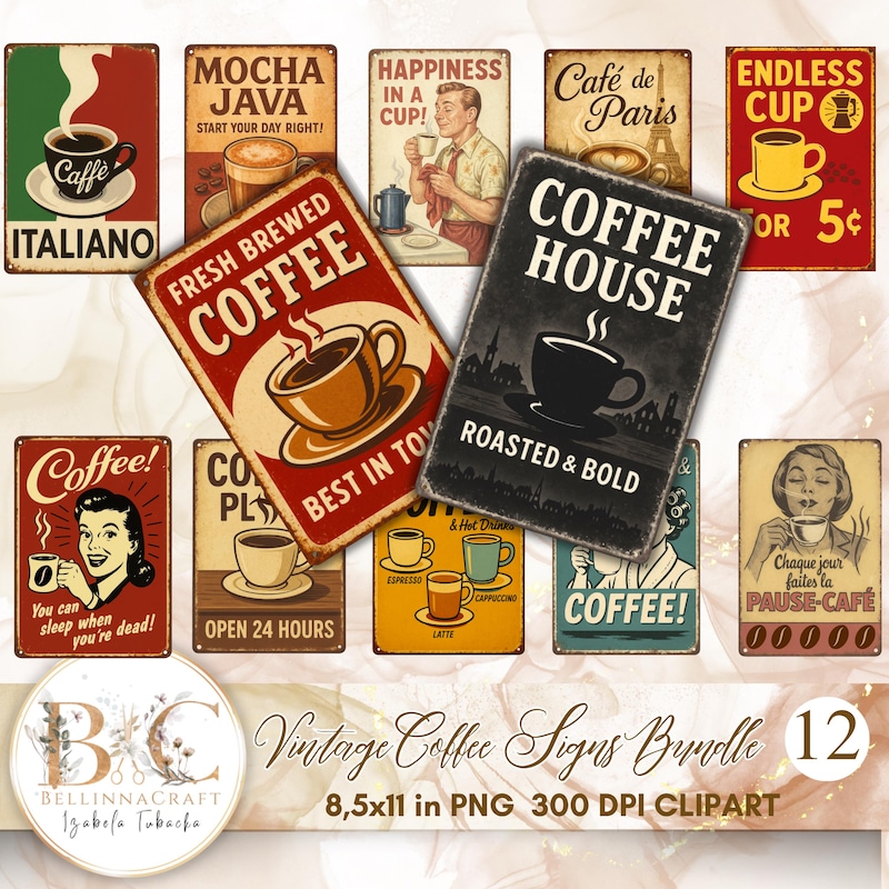 Vintage Coffee Sign Metal - Etsy