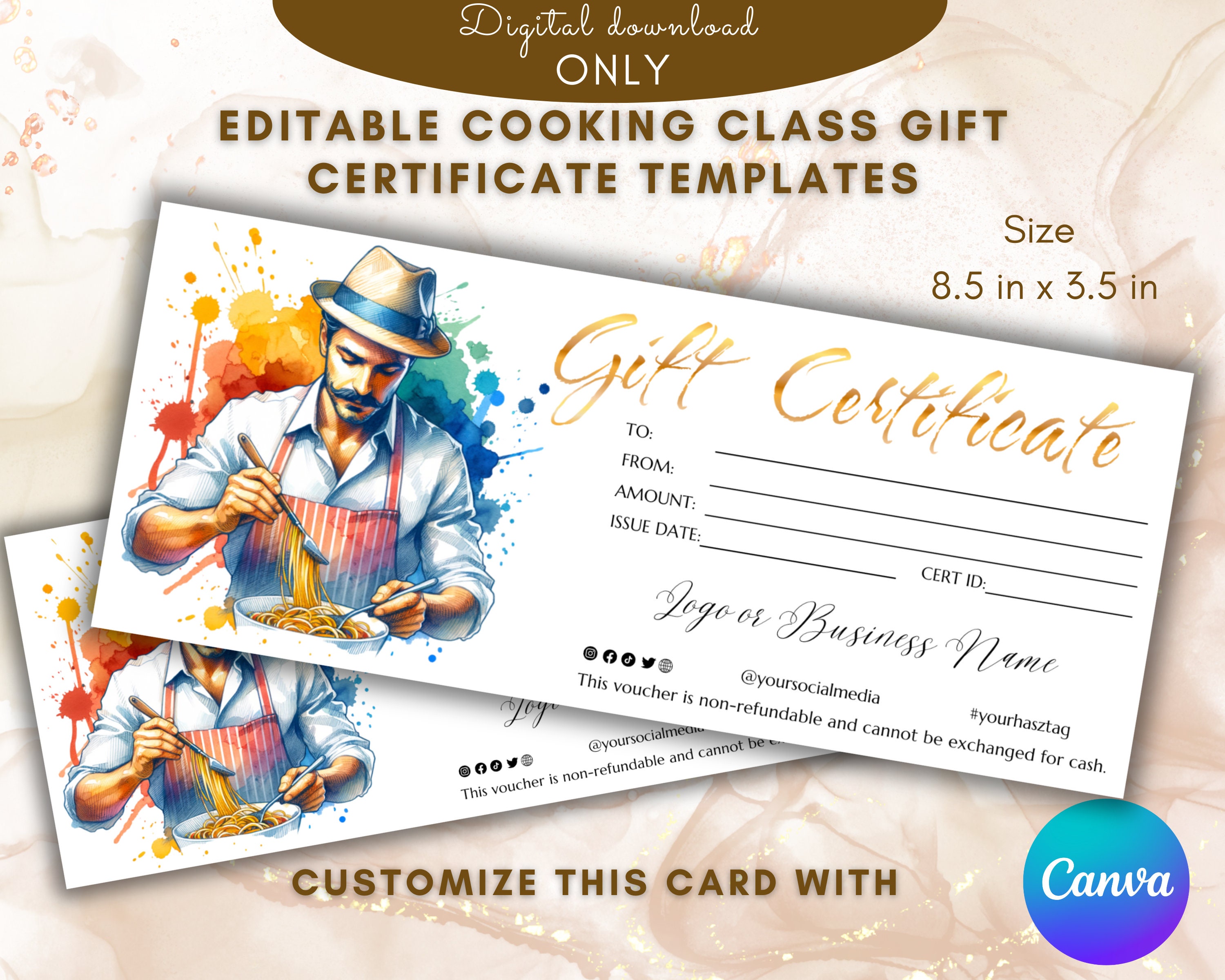 Italian Cooking Class Gift Certificate Template Elegant Cooking Course ...