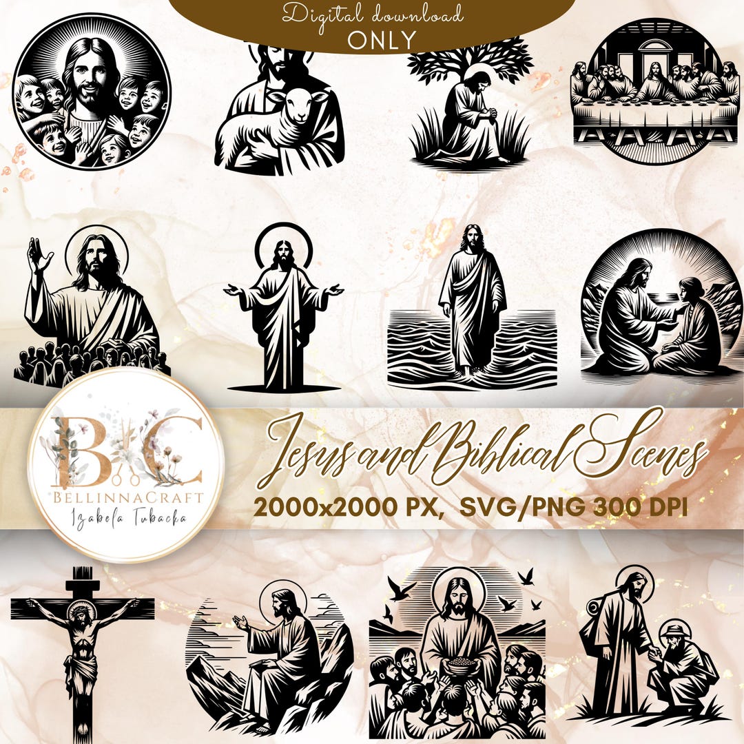 Jesus and Biblical Scenes SVG Bundle, Christian Svg, Jesus Cut Files ...