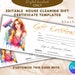 House Cleaning Gift Certificate Template Housekeeping Gift Card Gift ...