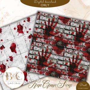 True Crime Scene Seamless Digital Paper, Blood Scrapbooking Paper ...