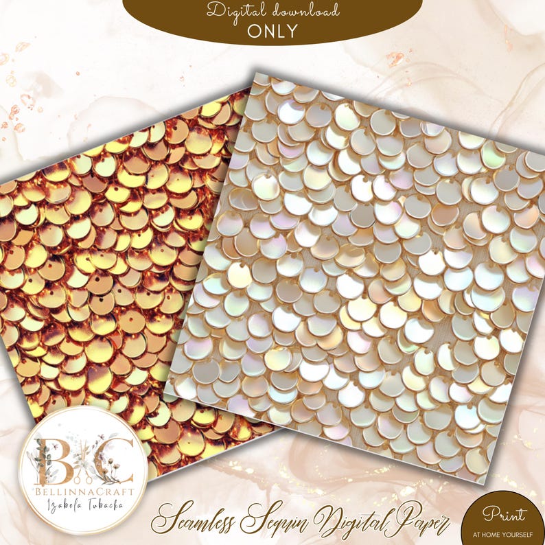 3D Seamless Sequin Digital Paper, Sequin Repeat File for Fabric, Sequin ...