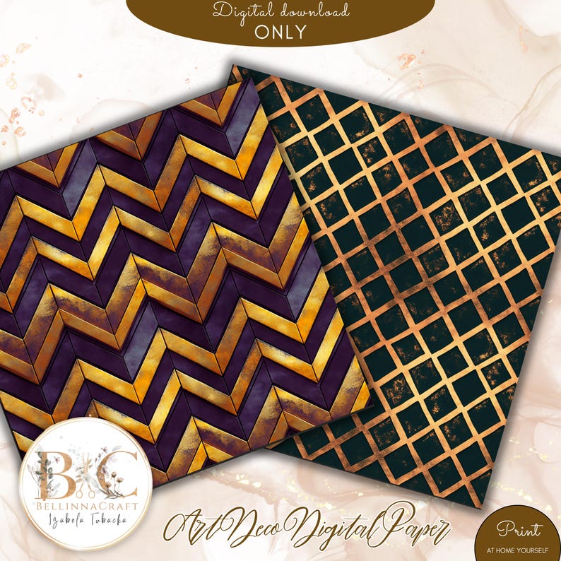 Art Deco Seamless Digital Paper, Distressed Retro Art Deco, Seamless ...